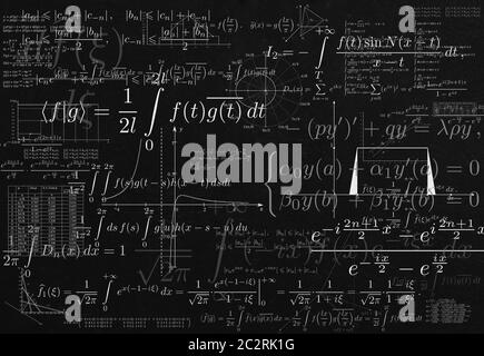 Impregnable mathematics. Crazy mathematics formulas Stock Photo - Alamy