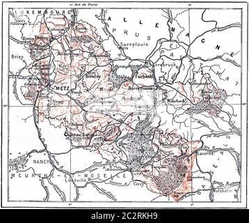 Map of Lorraine, vintage engraving Stock Photo - Alamy