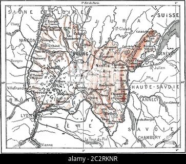 Map of Ain France Stock Photo - Alamy