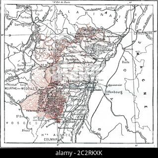 Map of Lorraine, vintage engraving Stock Photo - Alamy