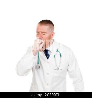 Young redhead doctor man over grey grunge wall holding clipboard doing ...