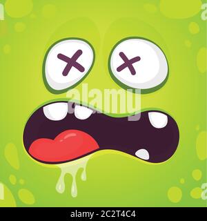 Monster mouth, creepy zombie or alien roar jaws with sharp yellow teeth ...