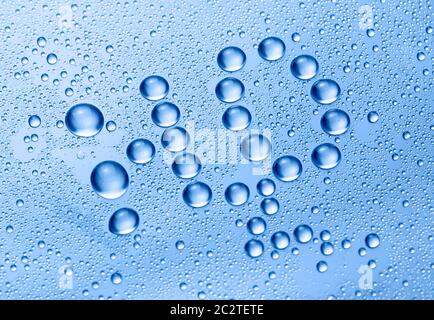 H2O. Water drops. Toned in blue Stock Photo - Alamy