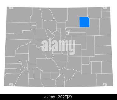 Map of Morgan in Colorado Stock Photo - Alamy