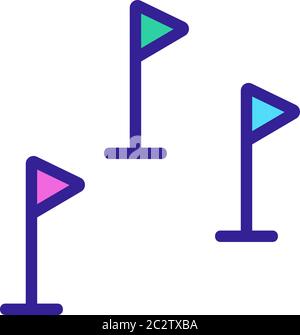 dog training flags icon vector outline illustration Stock Vector Image ...