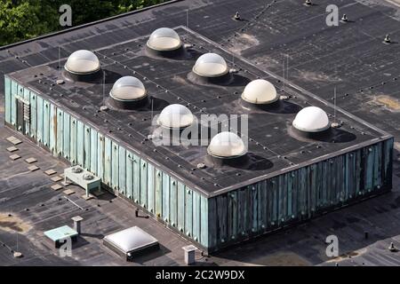 Round Skylight Windows With Light Dome Industrial Building Roof Stock ...