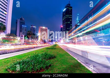 Bundaran HI at Night, Jakarta, Indonesia Stock Photo - Alamy