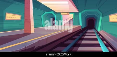 Empty subway train inside view. Metro carriage vector interior ...