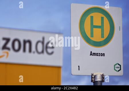 Amazon bus stop, logistics center, one of the largest locations in ...