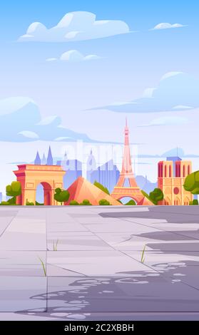 Paris City Skyline at day. Colorful isolated vector illustration ...