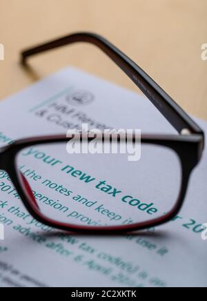 UK HMRC Tax Code form Stock Photo - Alamy