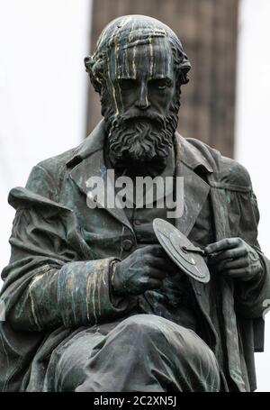 Detail of James Clerk Maxwell statue, George Street, Edinburgh EH2 2PQ ...