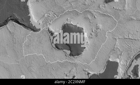Outline of the Antarctic tectonic plate with the borders of surrounding ...