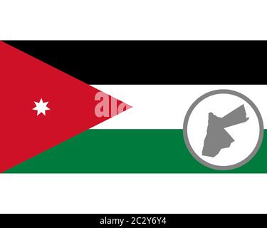 Fahne und Landkarte von Jordanien Stock Photo - Alamy