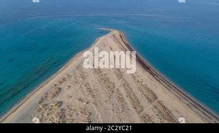 Aerial of Possidi beach, Kassandra, Possidi cape, Chalkidiki, Greece ...