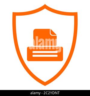 Printer and shield Stock Photo - Alamy