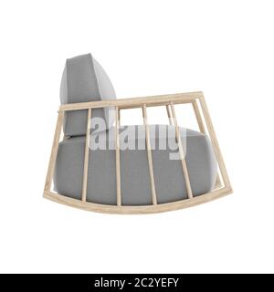 Gray chair side view 3d rendering Stock Photo - Alamy