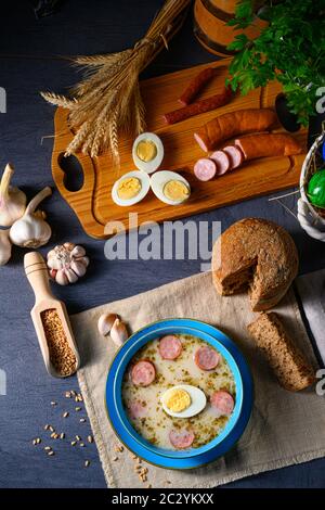 Easter breakfast table in Poland. Easter foods in Europe. Easter in ...