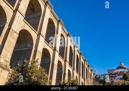 the monumental bridge of Ariccia with the dome of the church of Santa ...
