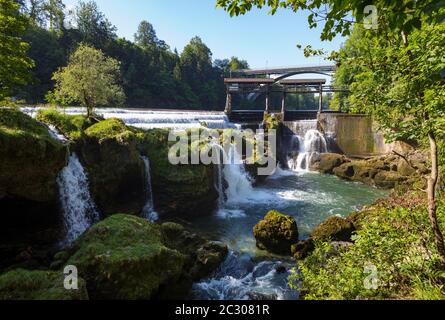 Traunfall, River Traun, Upper Austria Stock Photo - Alamy
