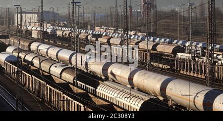 Freight train depot, Hagen, Ruhr District, North Rhine-Westphalia ...