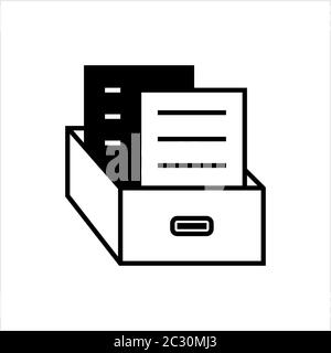 Office File Box Icon, Filing Box Vector Art Illustration Stock Vector ...