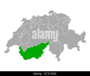 Map of Valais in Switzerland Stock Photo - Alamy