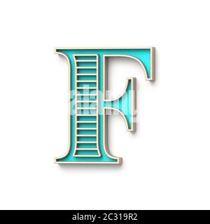 Classic old fashioned font Letter T 3D render illustration isolated on ...