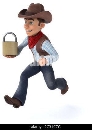 Fun Cowboy - 3D Illustration Stock Photo - Alamy