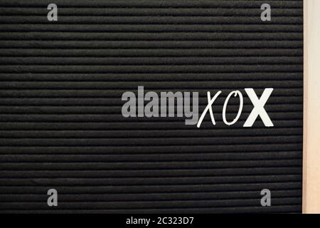 Black letter board with xox writing letters Stock Photo - Alamy