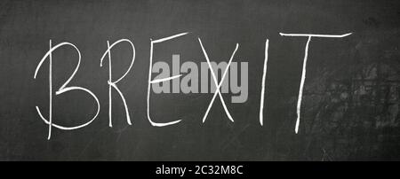 On the blackboard with chalk write BREXIT Stock Photo - Alamy