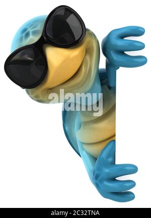 Fun 3D cartoon green turtle Stock Photo - Alamy