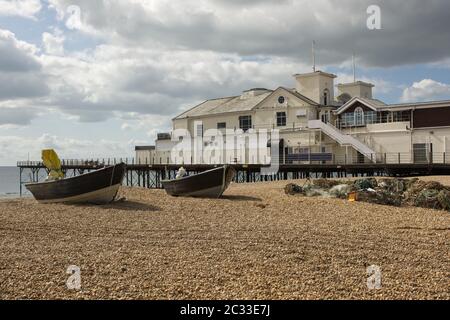 Chichester, England - September 5, 2019: Pier and beach at Bognor Regis ...