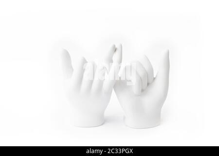 Two hand, keeping safe. isolated on white background Stock Photo - Alamy