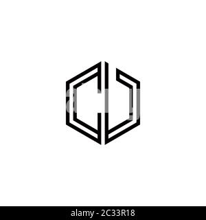 Initial CU logo template with modern frame. Minimalist CU letter logo ...