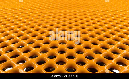 Glossy orange metal grid pattern using as modern background, 3d ...