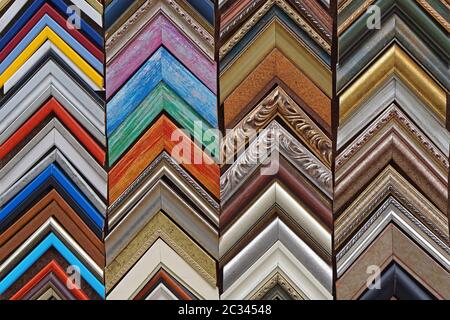 Picture frames and corner samples art craft material Stock Photo - Alamy