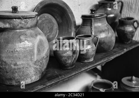 Ancient clay objects, detail of handicraft in cooked clay Stock Photo ...