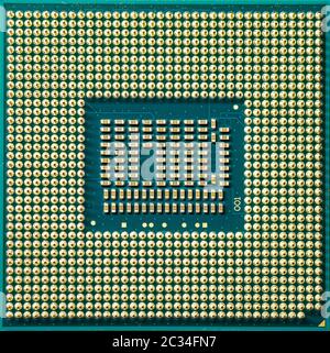 Processor chip detail with clearly visible construction and functional ...