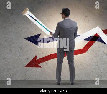 oil crisis concept drawing in note pad and business elements on a desk ...