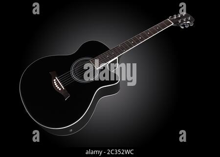 guitar inclined on dark graduated background with copy space Stock ...