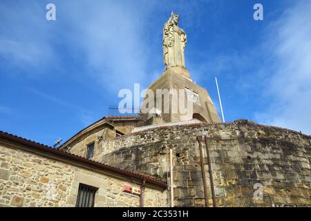 The statue of Jesus Christ on Castillo de la Mota, Monte Urgull, Donostia - San Sebastian ...