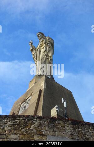The statue of Jesus Christ on Castillo de la Mota, Monte Urgull, Donostia - San Sebastian ...