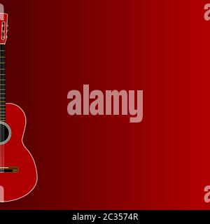A typical Flamenco Spanish acoustic guitar isolated over a white ...