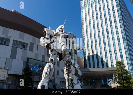 The unicorn Gundam statue, A giant white statue of cult sci-fi novel ...