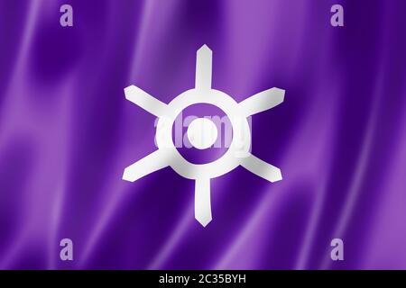 Tokyo city waving flag, Japan. 3D illustration. Tokyo city flag, Japan ...