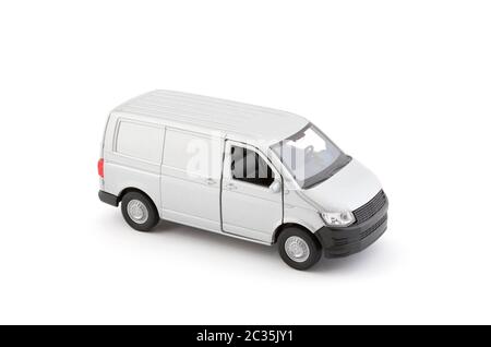 Transport silver van car on white background with clipping path Stock ...