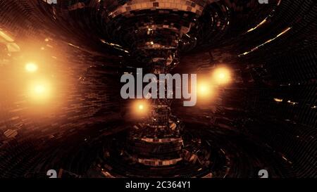 abstract nuclear reactor with glowing atom parrticles and nice ...