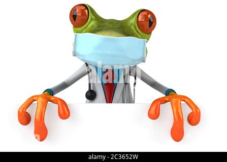 3D Illustration of a doctor frog with a mask Stock Photo - Alamy
