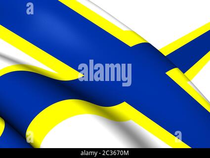 3D Flag of Bayamon Municipality, Puerto Rico. 3D Illustration Stock ...